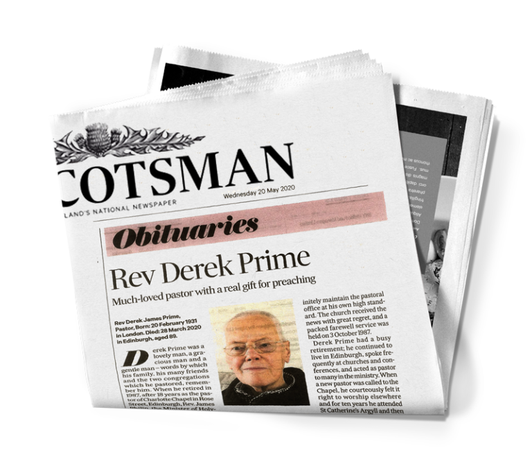 Derek Prime - Biography and Obituaries - ianbalfour